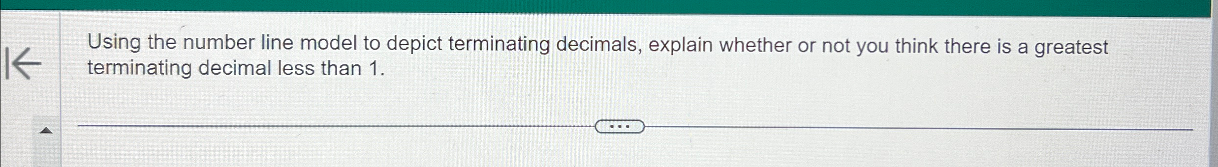 Solved Using the number line model to depict terminating | Chegg.com