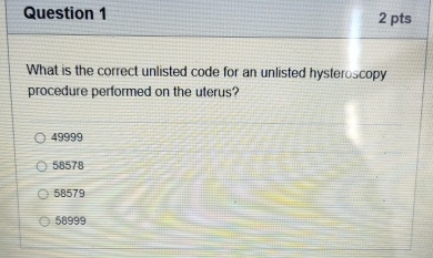 Solved Question 1What is the correct unlisted code for an | Chegg.com