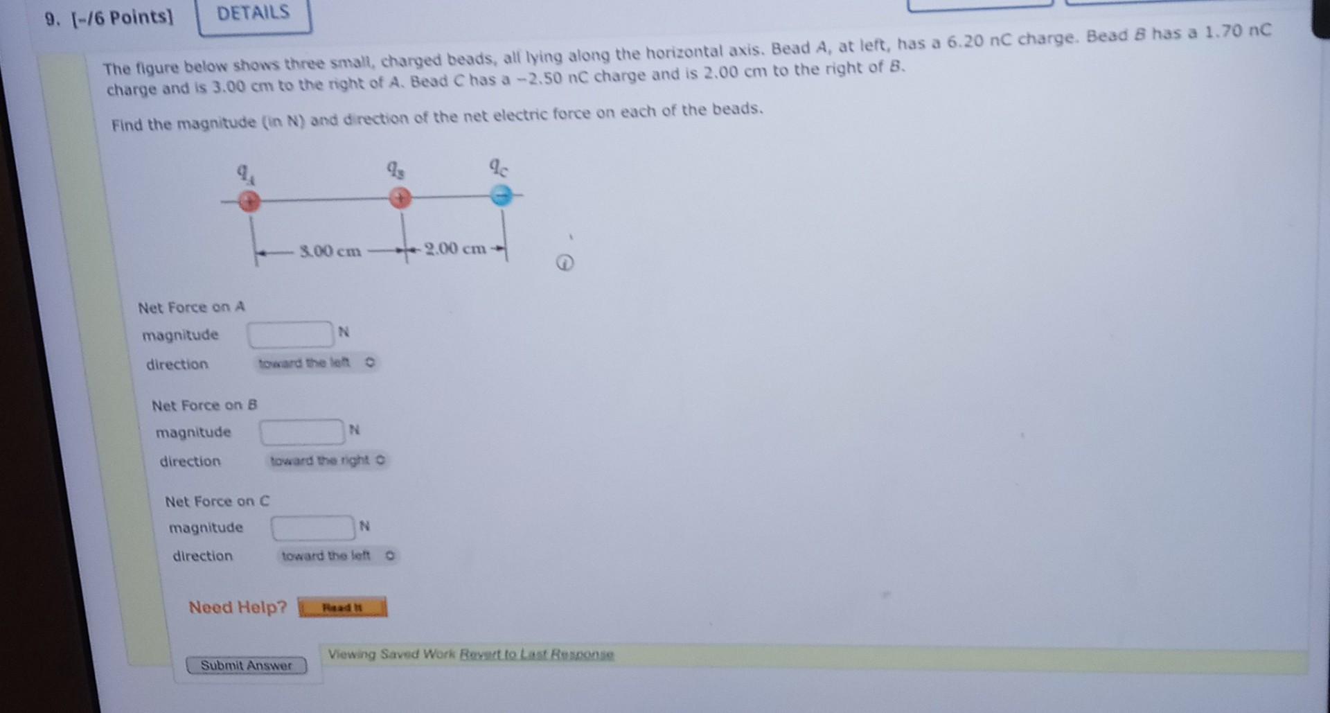 Solved The figure below shows three small, charged beads, | Chegg.com