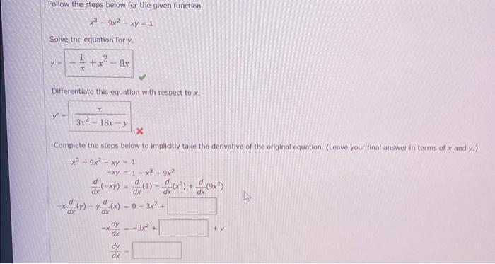 Solved Follow the steps below for the given function. | Chegg.com