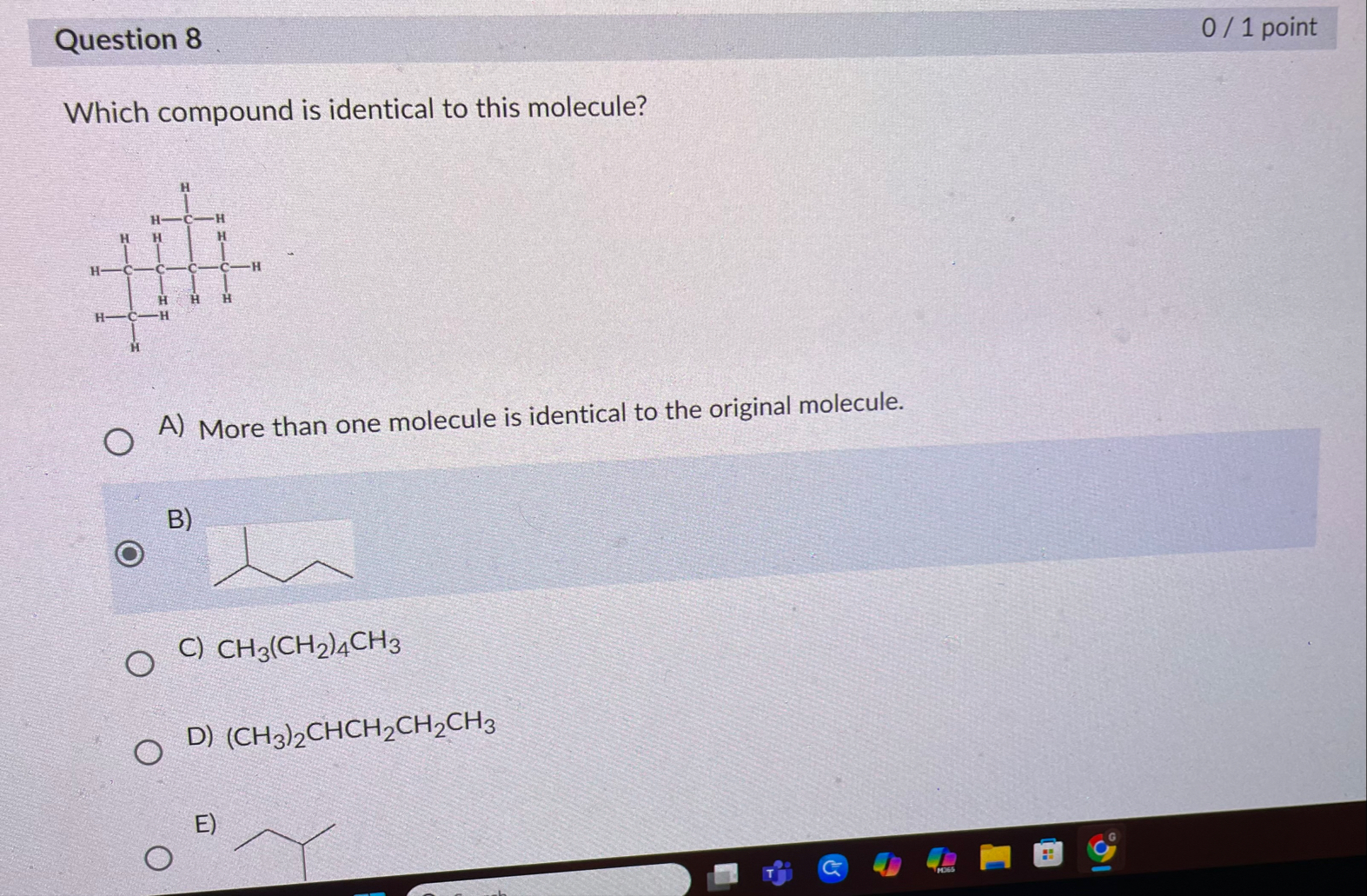 Solved Question 801 ﻿pointWhich compound is identical to | Chegg.com