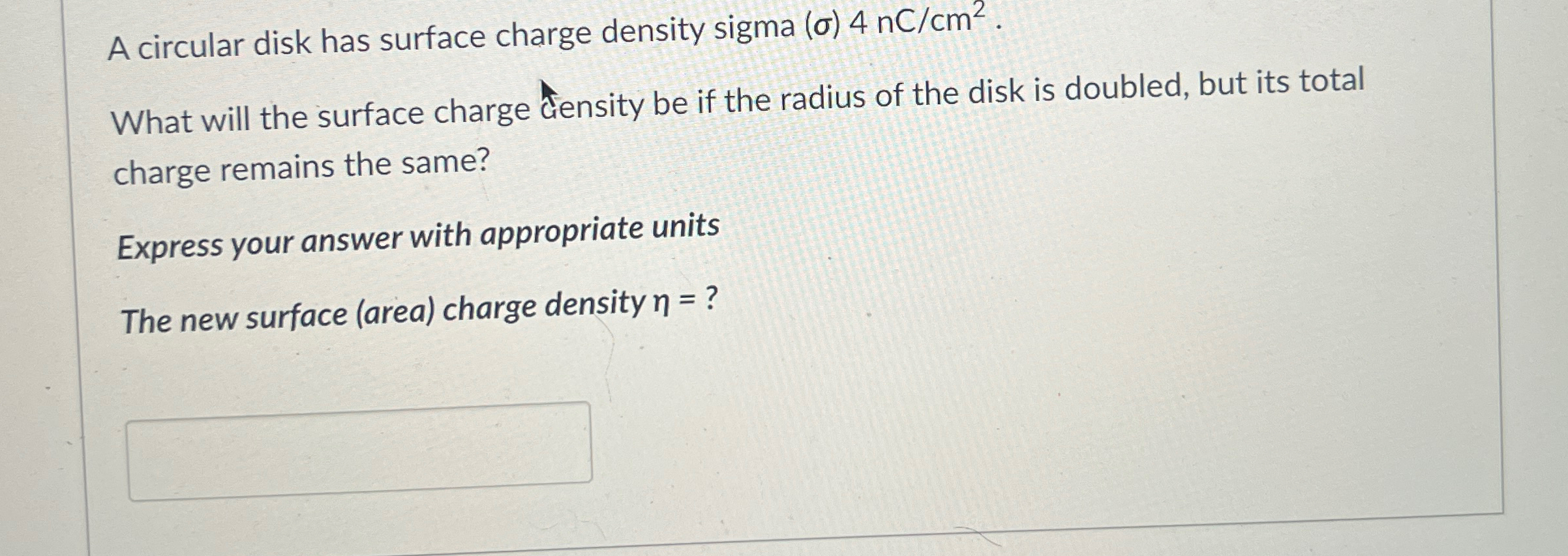 Solved A circular disk has surface charge density sigma | Chegg.com