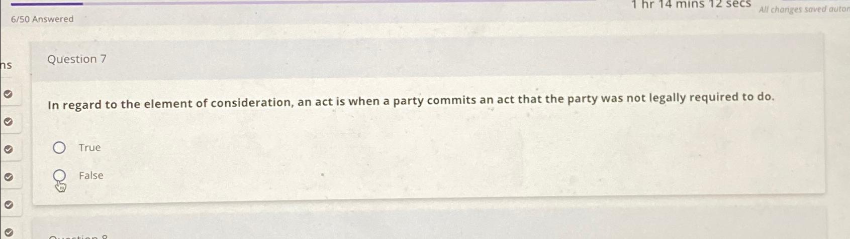 Solved 650 ﻿AnsweredQuestion 7In regard to the element of | Chegg.com