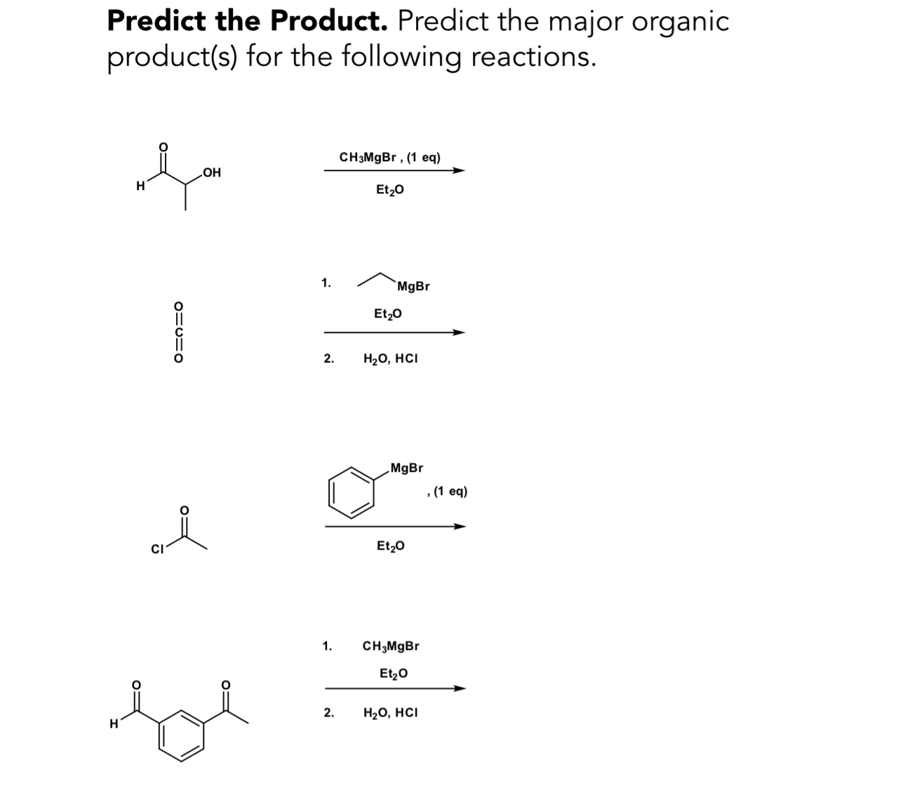 Solved Predict the Product. Predict the major organic | Chegg.com