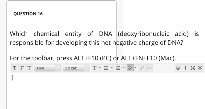 Solved QUESTION 16 Which chemical entity of DNA | Chegg.com