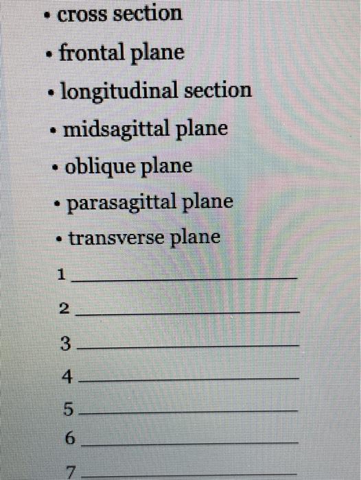 Solved 1 3 4 on 2 (a) Right anterolateral view © 6 7 (b) | Chegg.com