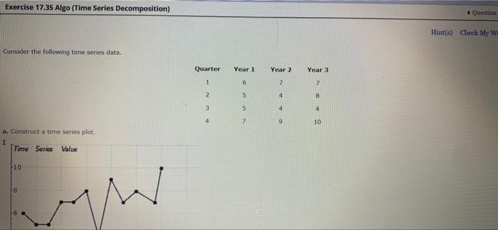 Solved Exercise 17.35 Algo (Time Series Decomposition) | Chegg.com