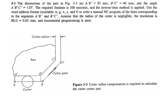 Solved 3-1 The dimensions of the part in Fig. 3-3 are A'B' = | Chegg.com