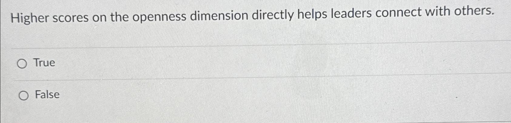 Solved Higher scores on the openness dimension directly | Chegg.com