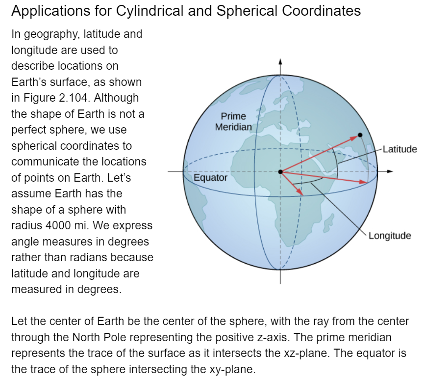 Solved Applications for Cylindrical and Spherical | Chegg.com