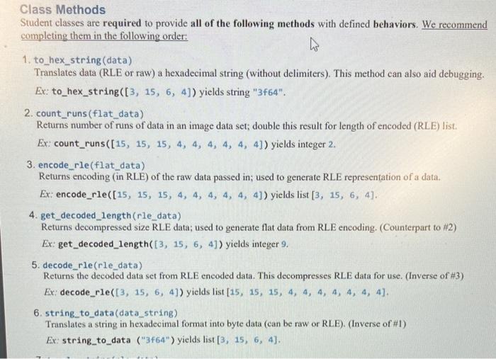 Solved *PYTHON* please just define these methods so they | Chegg.com
