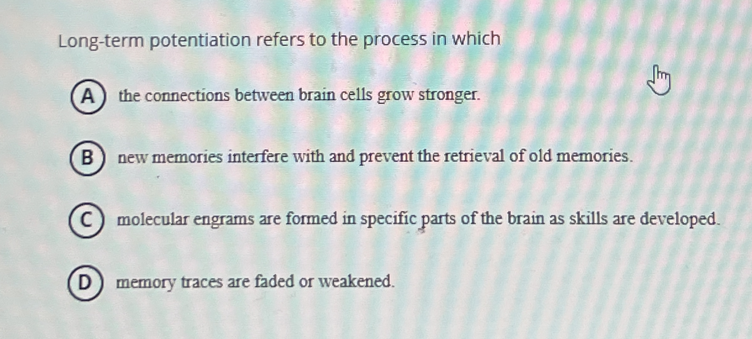 Solved Long-term potentiation refers to the process in | Chegg.com