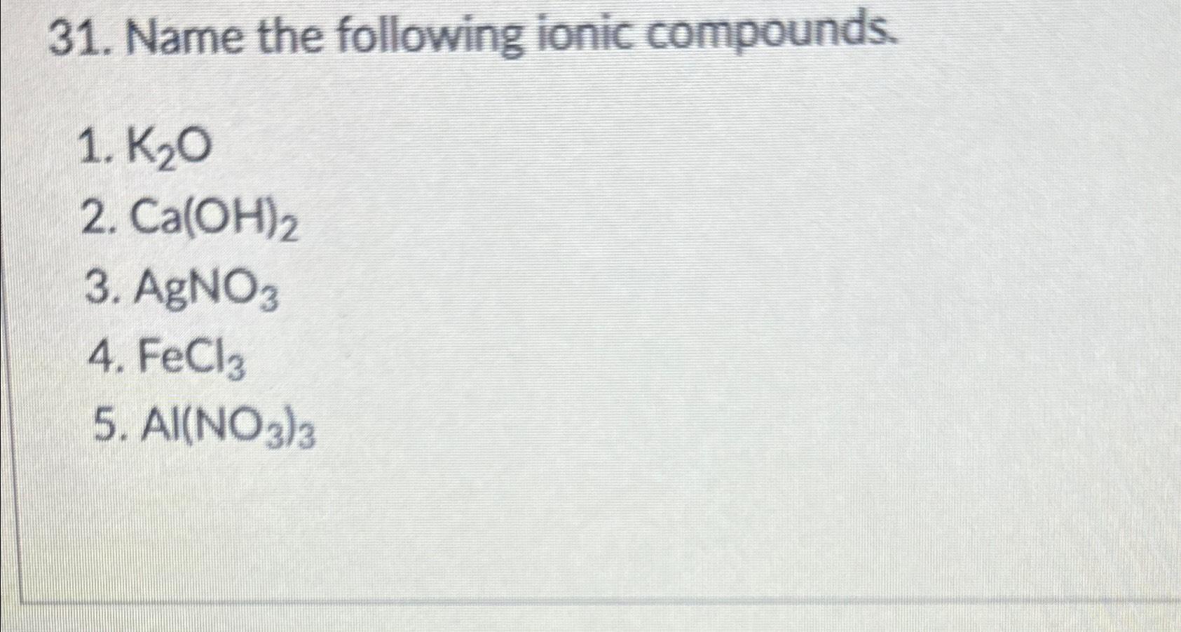 Solved Name the following ionic | Chegg.com