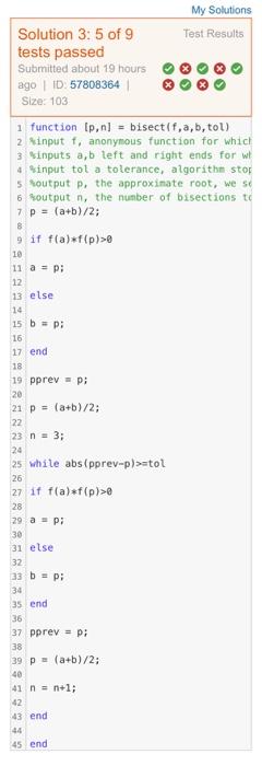 Solved X Bisection Method 3 Solutions Submitted Max 10