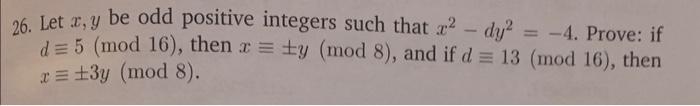 Solved 26. Let x,y be odd positive integers such that | Chegg.com
