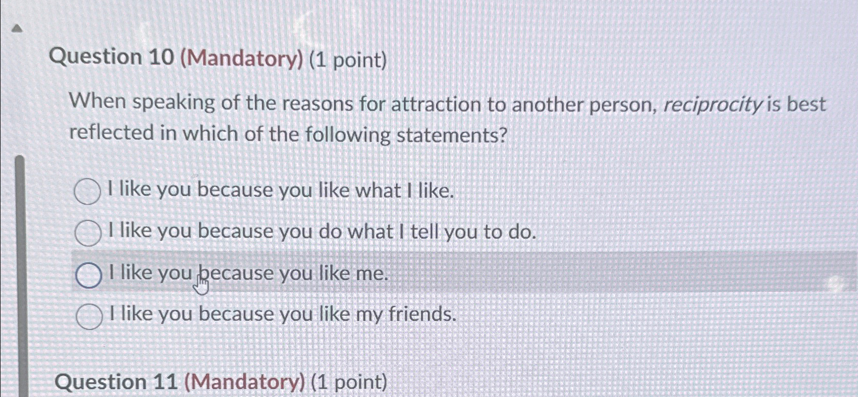 Solved Question 10 (Mandatory) (1 ﻿point)When speaking of | Chegg.com