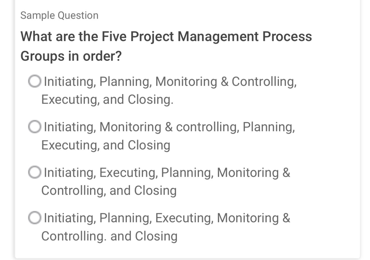Sample QuestionWhat are the Five Project Management | Chegg.com