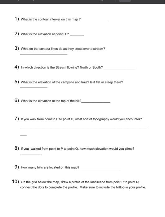 Solved Part 1: Map basics Point P Point Q1) What is the | Chegg.com