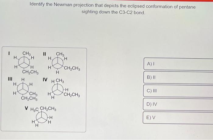 Solved A Newman projection looking down C1−C2 bond | Chegg.com