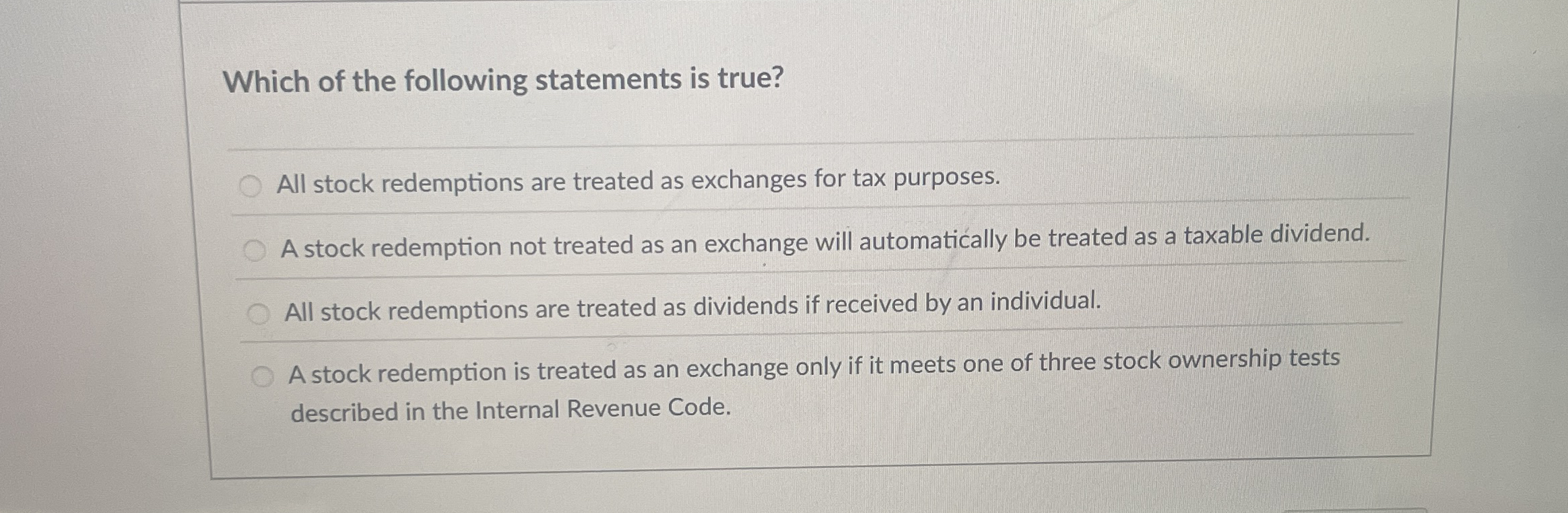 Solved Which of the following statements is true?All stock | Chegg.com