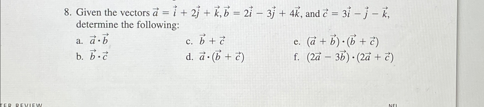 Solved Given the vectors | Chegg.com