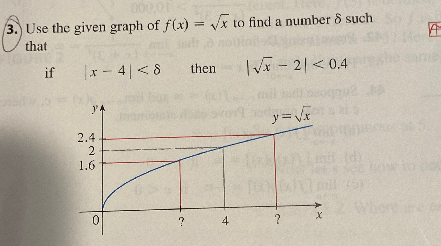 Solved Use the given graph of f(x)=x2 ﻿to find a number δ | Chegg.com