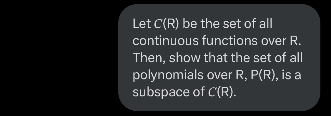 Solved Let C(R) ﻿be the set of all continuous functions over | Chegg.com