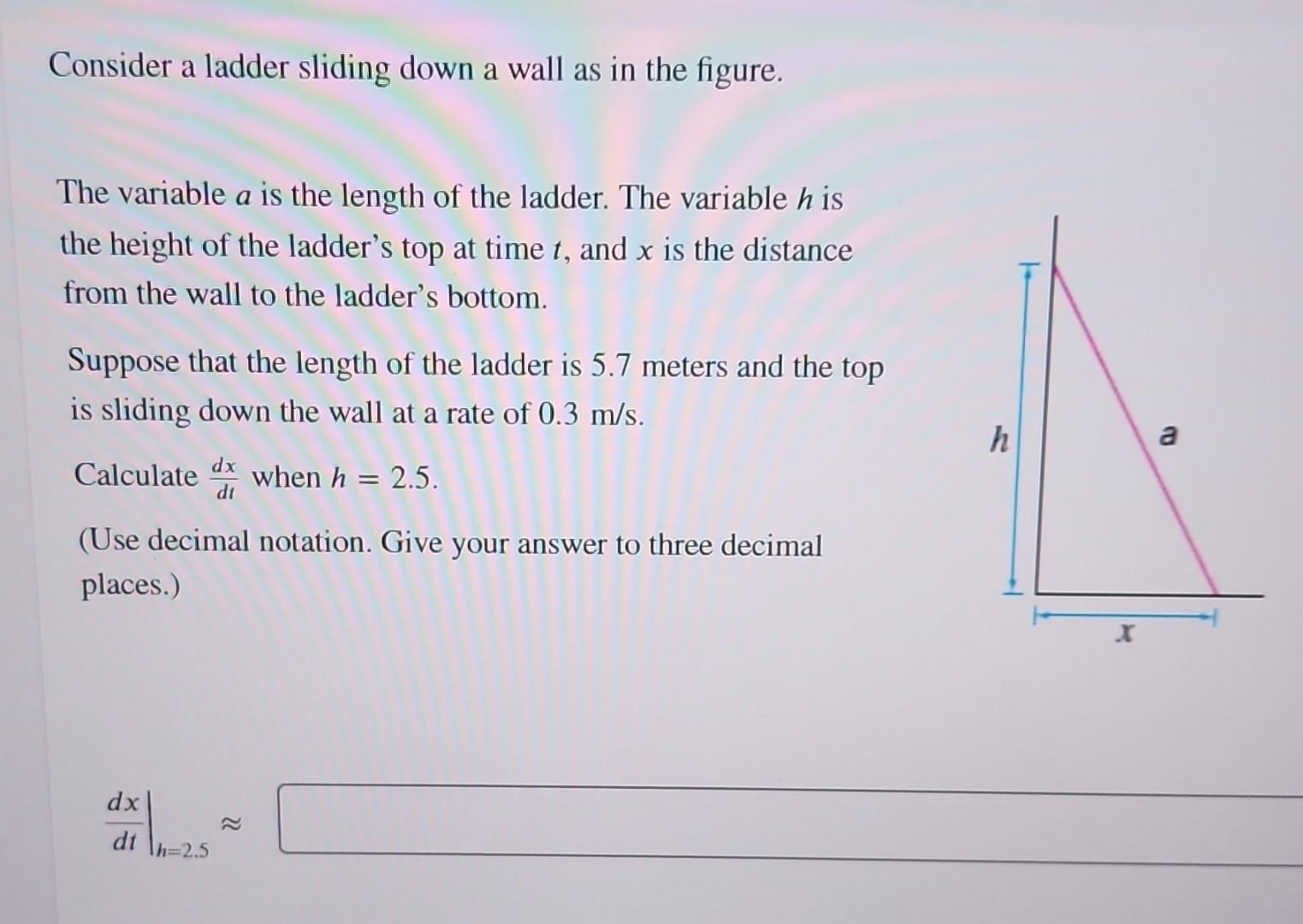 Solved Consider a ladder sliding down a wall as in the | Chegg.com Solved Consider a ladder sliding down a wall as in the | Chegg.com