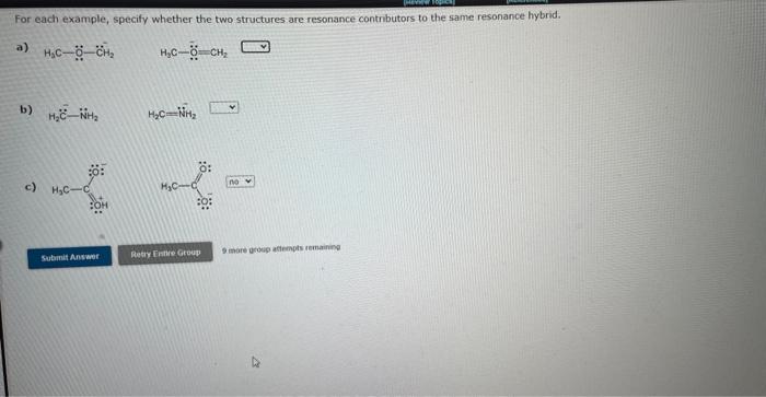 Solved For each example; specify whether the two structures | Chegg.com