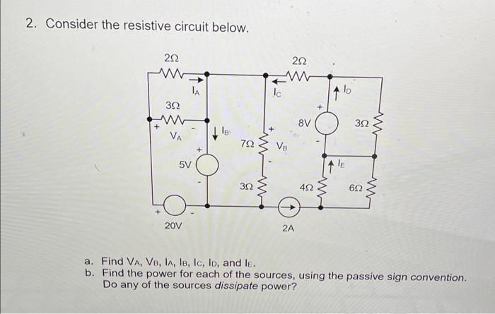 Solved 2. Consider the resistive circuit below. a. Find | Chegg.com