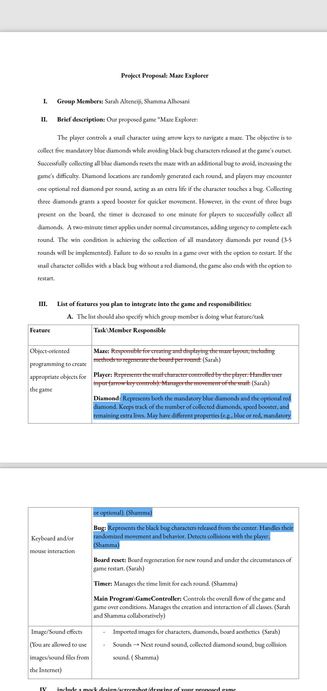 Solved Project Proposal: Maze ExplorerI. Group Members: | Chegg.com
