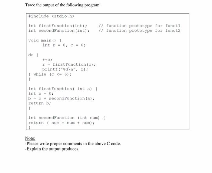 Solved Trace the output of the following program: #include | Chegg.com