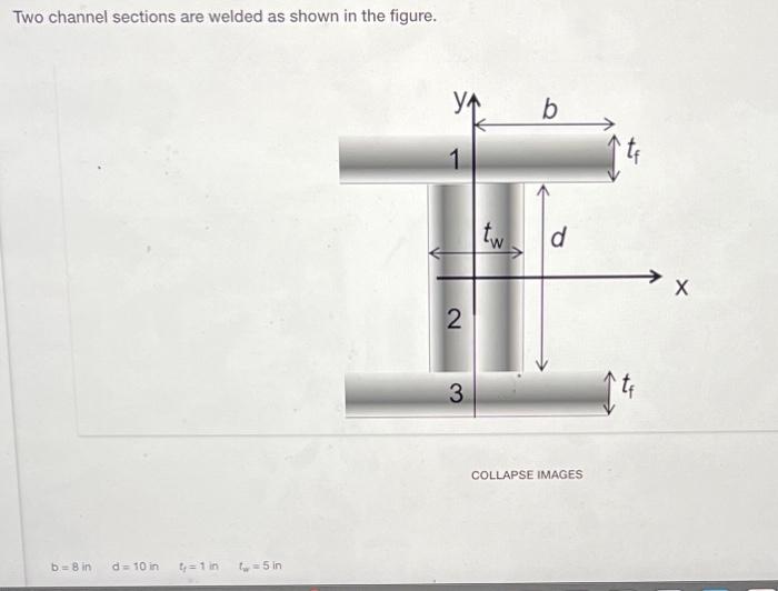 Solved Two channel sections are welded as shown in the | Chegg.com