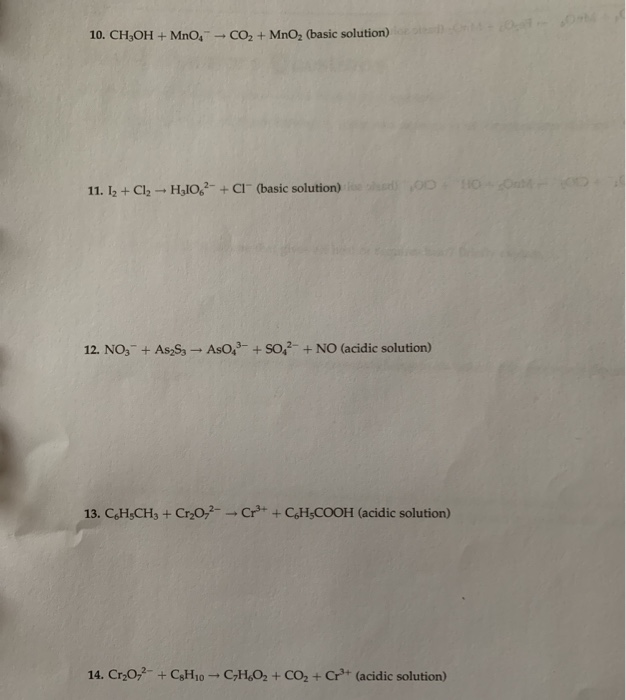 Solved Problem Set On separate sheets of paper, balance the | Chegg.com