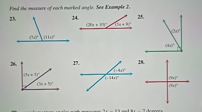 Solved Find the measure of each marked angle. See Example | Chegg.com