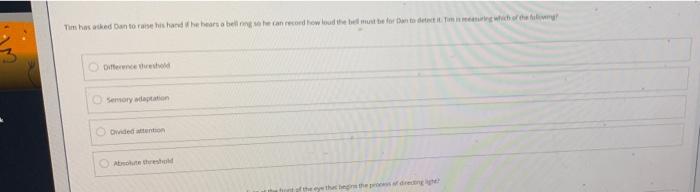 Solved What is the process of detecting stimuli? O | Chegg.com