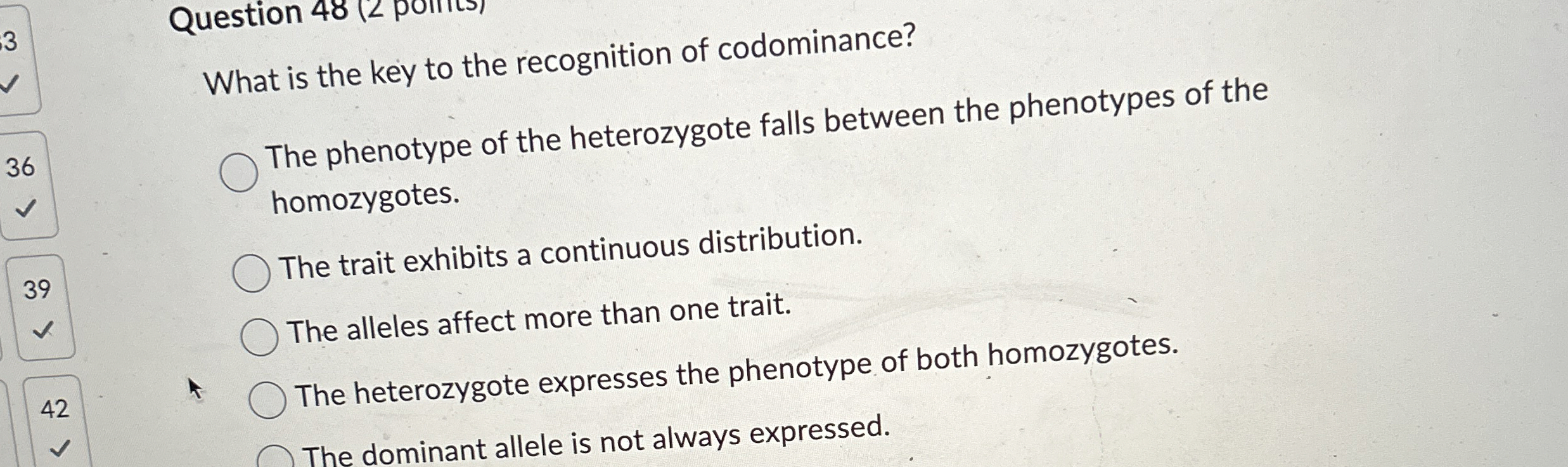 Solved What is the key to the recognition of codominance?The | Chegg.com