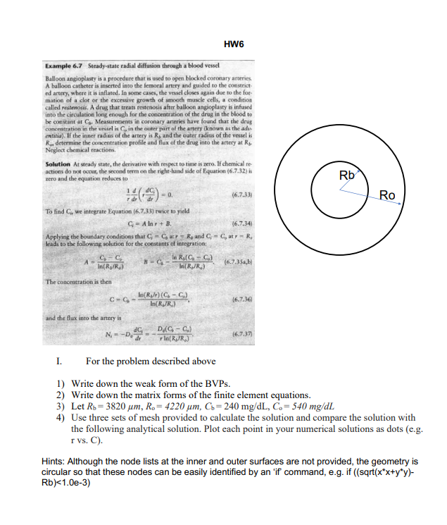 Solved Example 6.7 ﻿Steady-state radial diffusion through a | Chegg.com