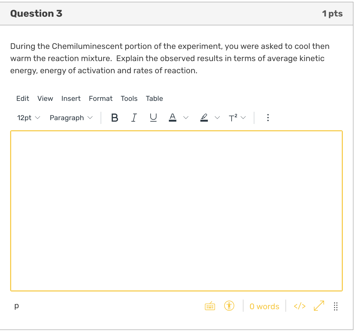 Solved Question 3During the Chemiluminescent portion of the | Chegg.com