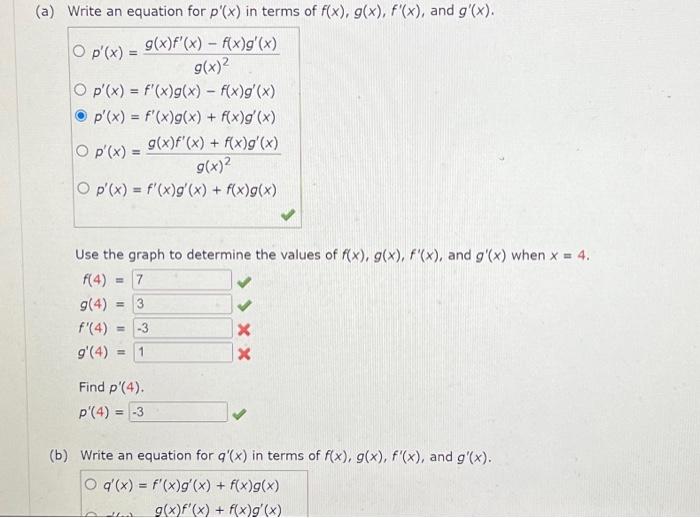 Solved Consider the following. p(x)=f(x)g(x)q(x)=g(x)f(x) | Chegg.com