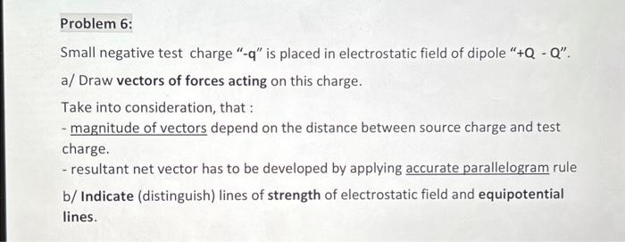 Solved Small negative test charge "- q " is placed in | Chegg.com