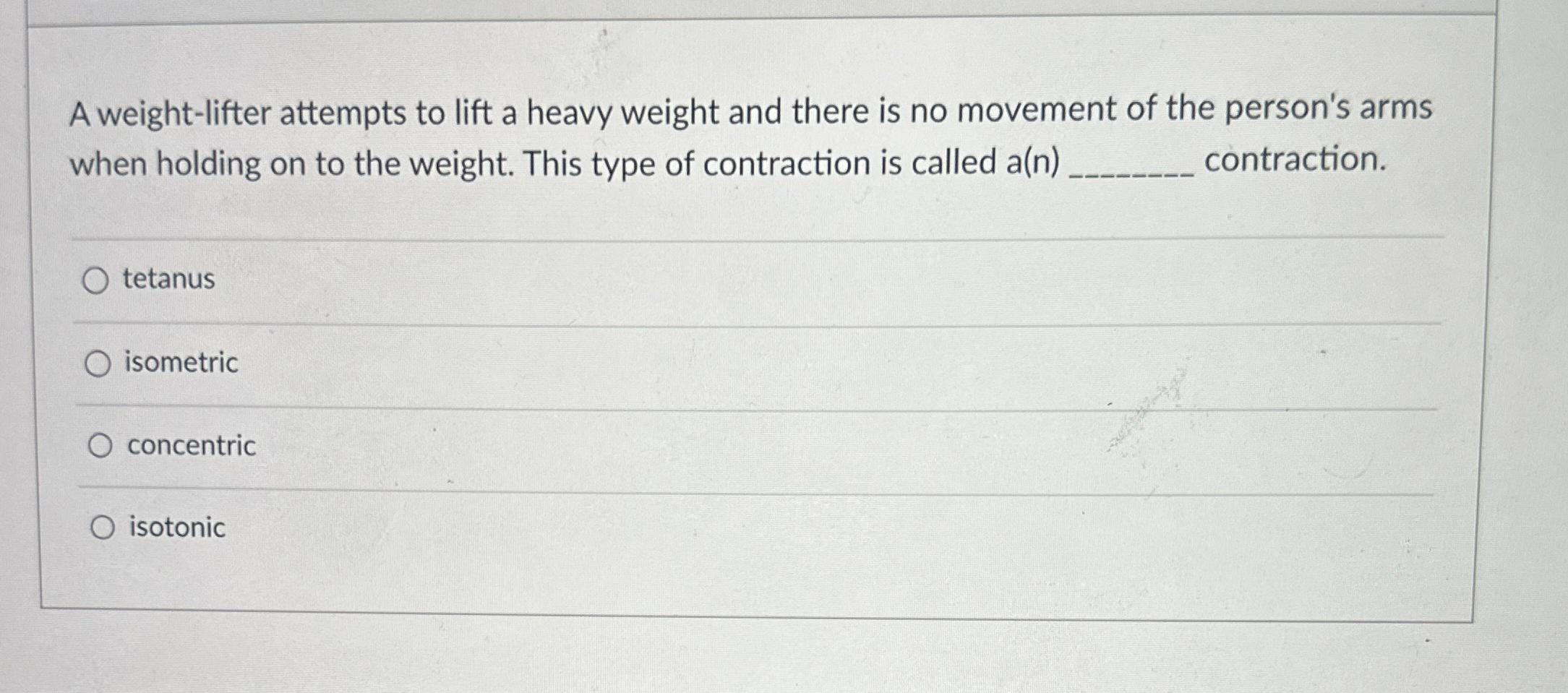 Solved A weight-lifter attempts to lift a heavy weight and | Chegg.com