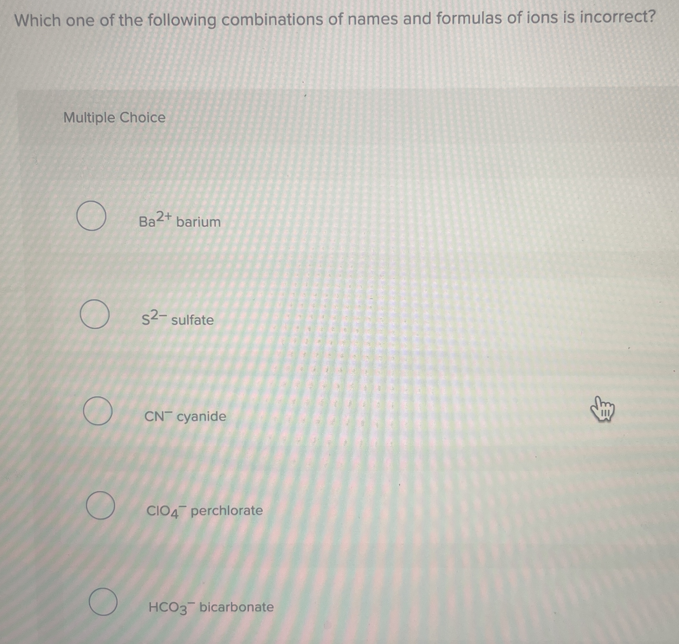 Which one of the following combinations of names and | Chegg.com