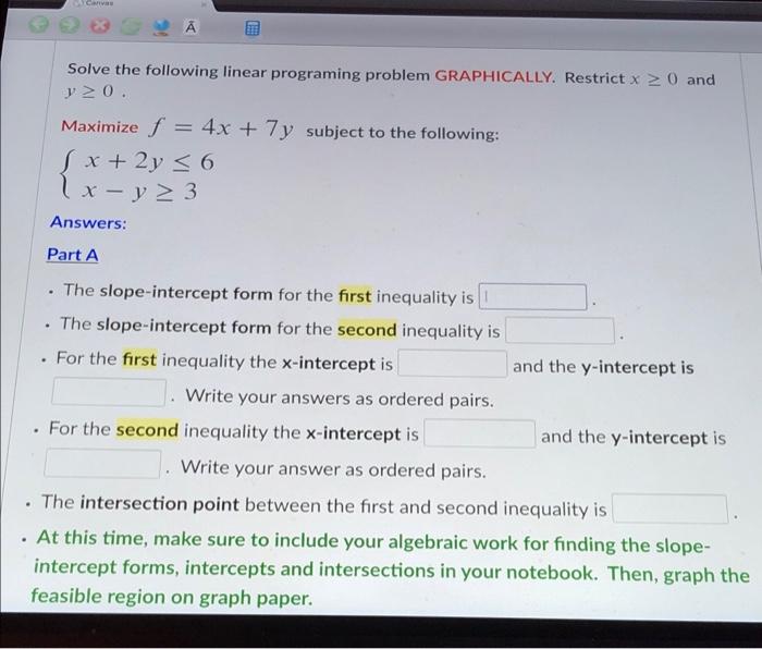 Solved Solve the following linear programing problem | Chegg.com