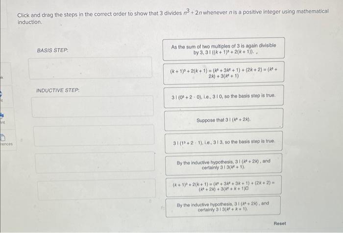 Solved Click and drag the steps in the correct order to show | Chegg.com