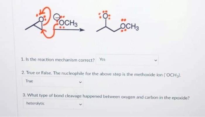 Solved DSCH OCH3 *Ö OCH3 1. Is the reaction mechanism | Chegg.com