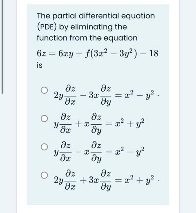 Solved The partial differential equation (PDE) by | Chegg.com