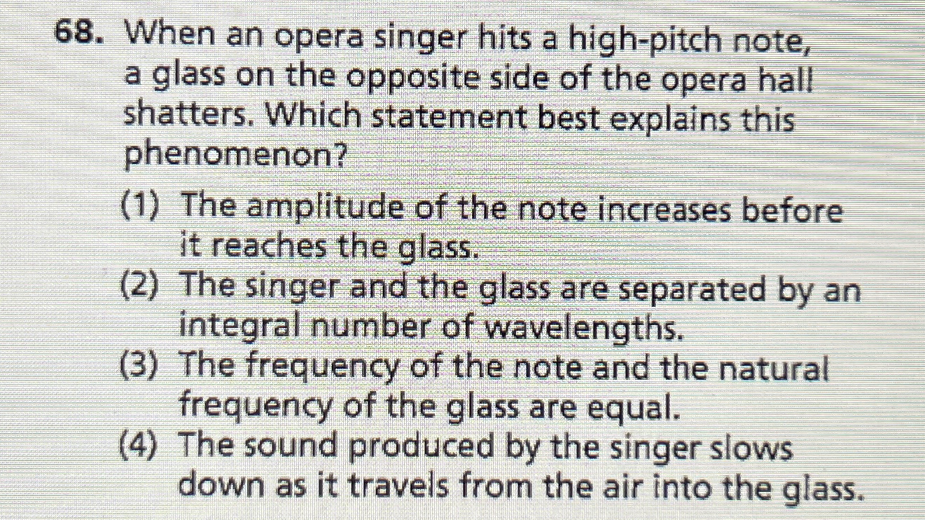Solved When an opera singer hits a high-pitch note, a glass | Chegg.com