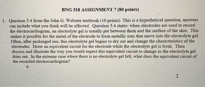 BNG 318 ASSIGNMENT 7 (80 points) 1. Question 5.4 from | Chegg.com