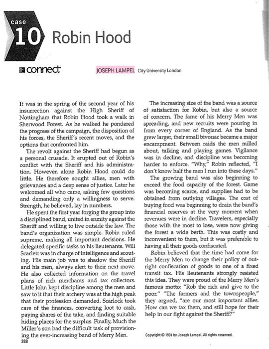 Robin Hood 울ำ JOSEPH LAMPEL City University London It | Chegg.com